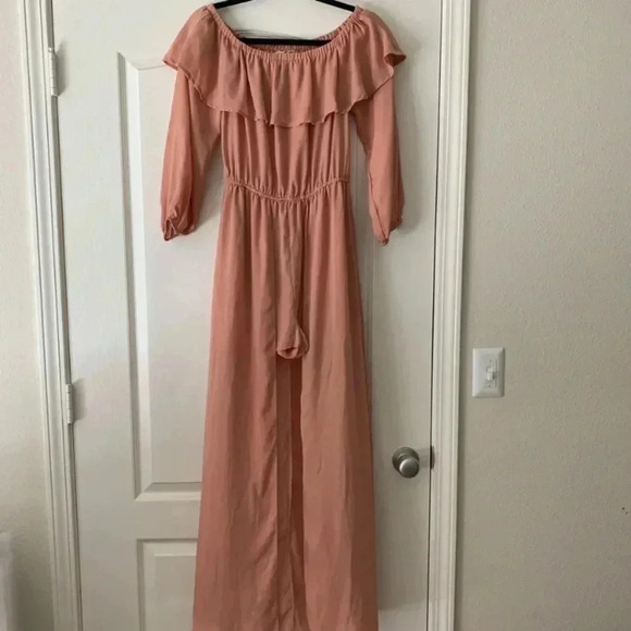 entro | Dresses | Entro Off The Shoulder Open Front Maxi Dress With ...